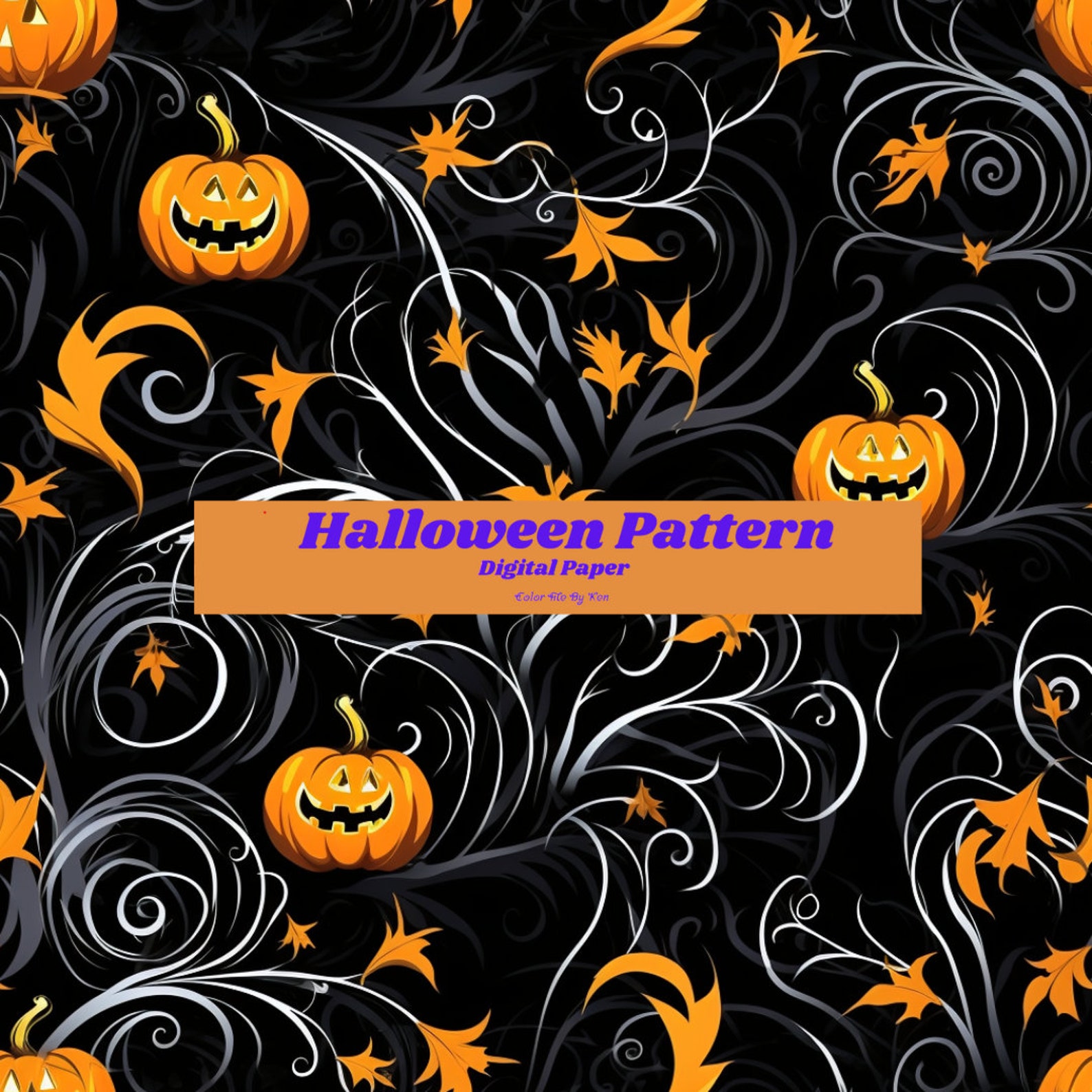 Halloween Pattern Digital Paper, Seamless Pattern, Scrapbook, Junk ...