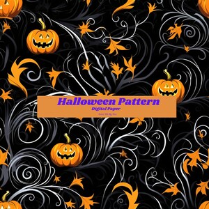 Halloween Pattern Digital Paper, Seamless Pattern, Scrapbook, Junk ...