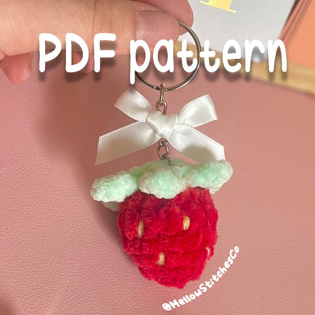 Coquette Plush Strawberry Crochet PDF Pattern | Digital Crochet Pattern ...