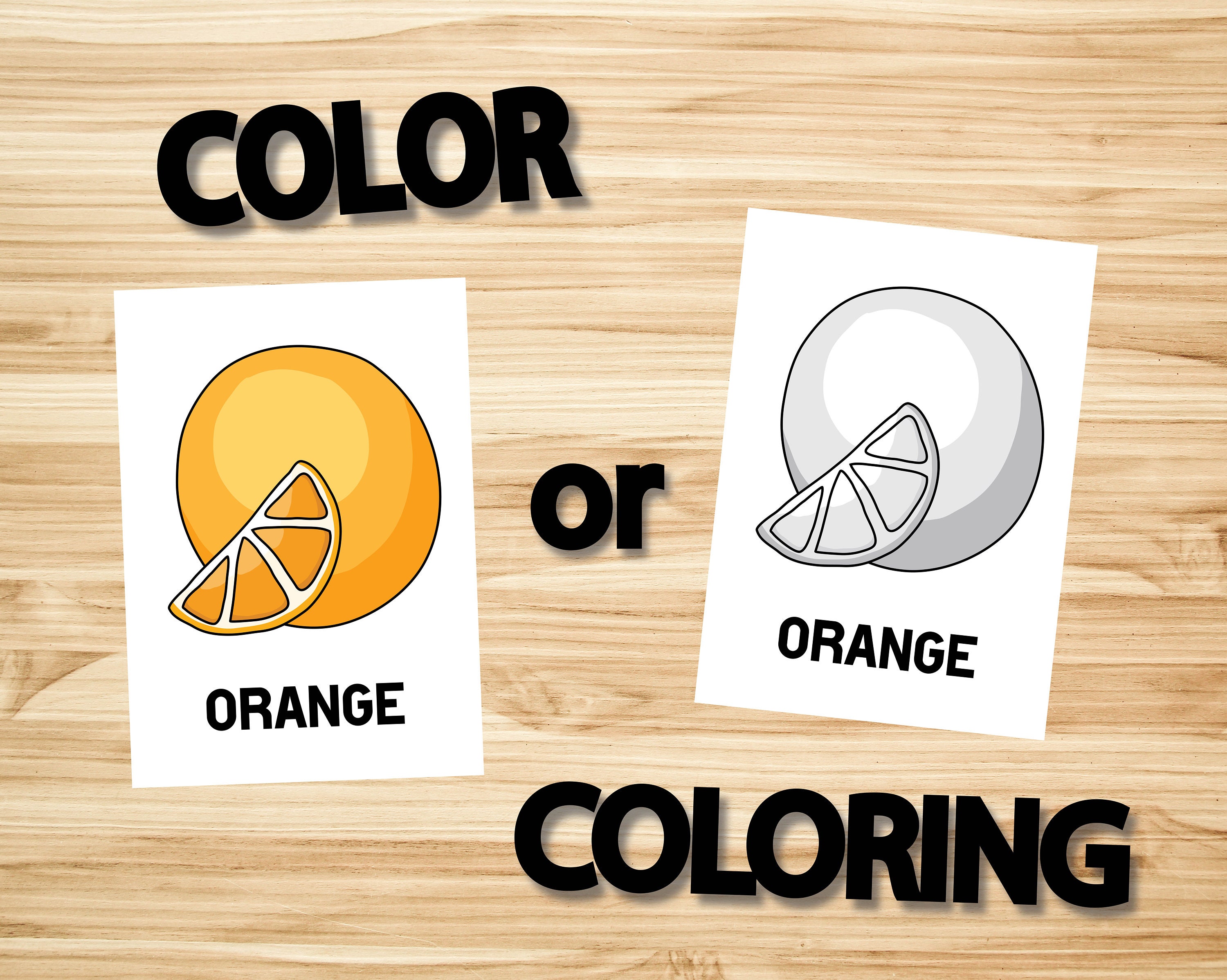 16 + 16 Fruits Cards • 16 Color Cards + FREE 16 Coloring Cards ...