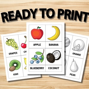 16 + 16 Fruits Cards • 16 Color Cards + FREE 16 Coloring Cards ...
