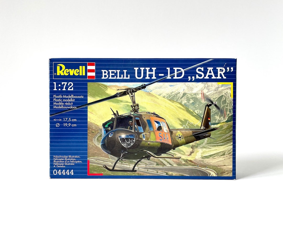Vintage REVELL Helicopter Model Kit Bell UH-1D Huey Scale 1:72 Made in ...