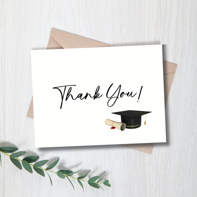 Graduation Thank You Card Printable - Instant Download DIY Template ...