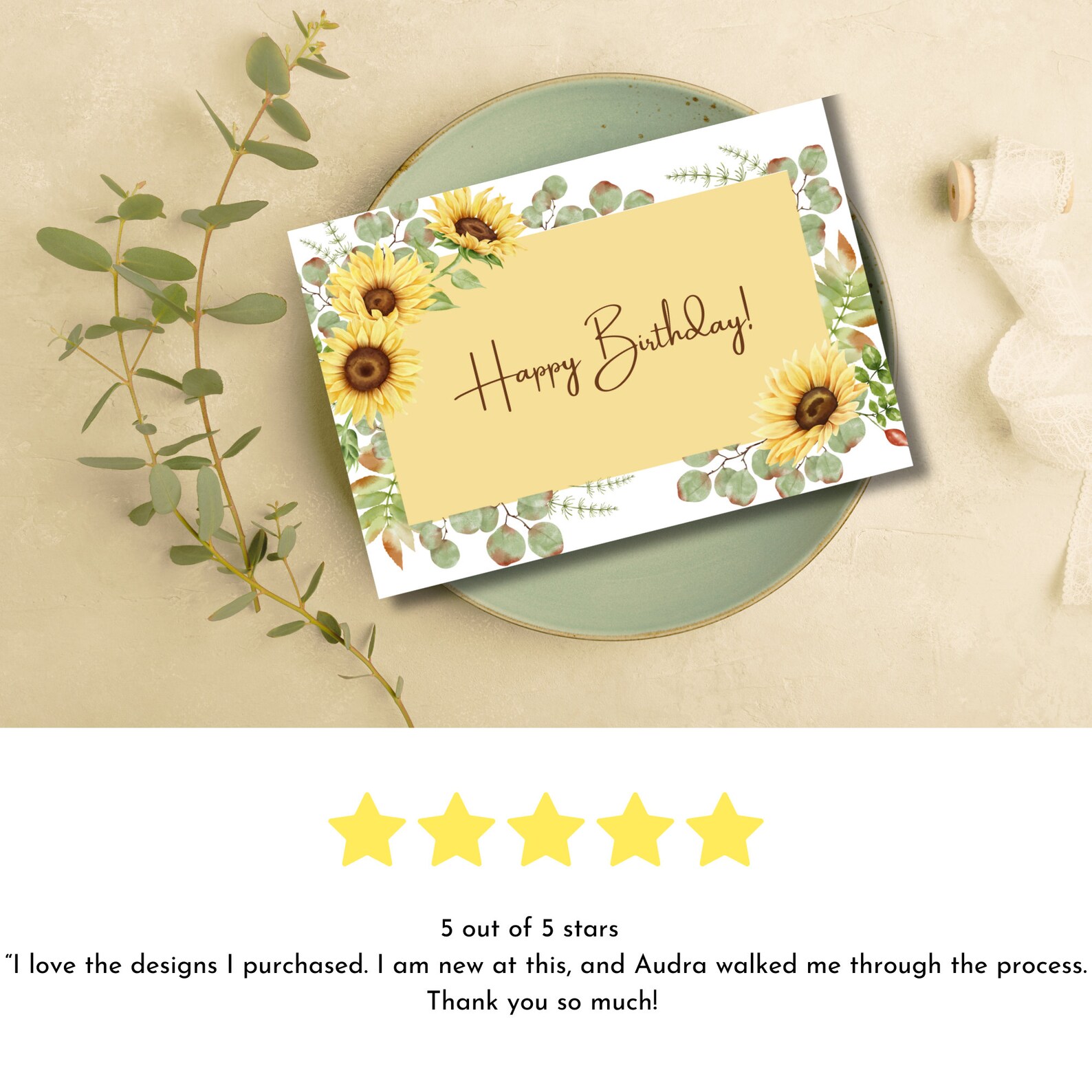 Sunflower Birthday Card: Printable Floral Design (digital Download) - Etsy