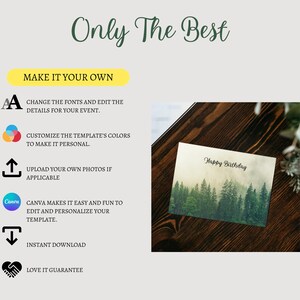 Enchanted Forest Birthday Card: Custom Message (printable) - Etsy