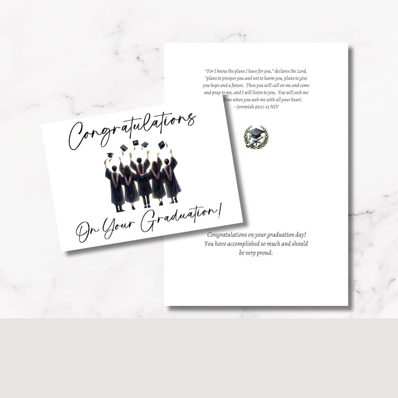 Personalized Printable Graduation Card, Custom Greeting With Bible ...