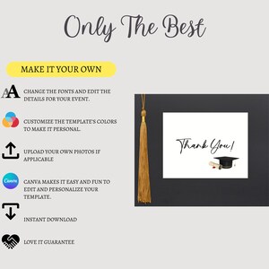 Graduation Thank You Card Printable - Instant Download DIY Template ...