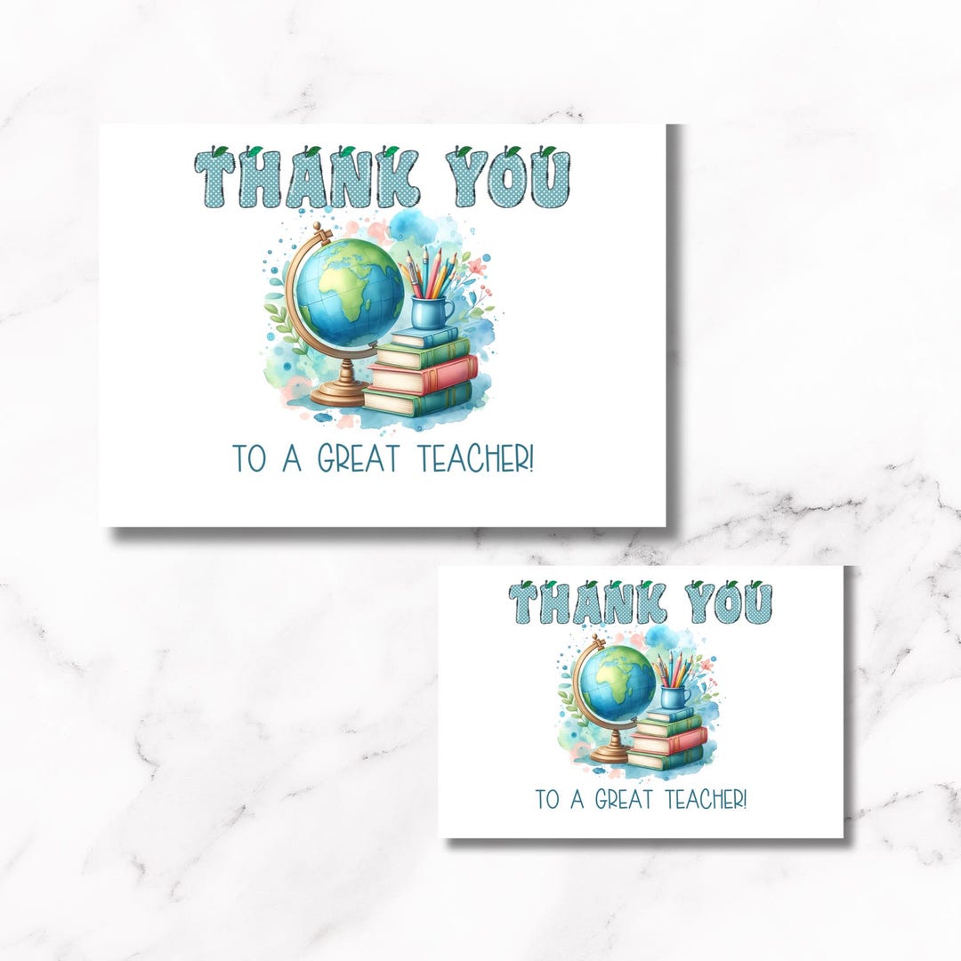 Thank You Card Template for Teacher Appreciation, Printable Heartfelt ...