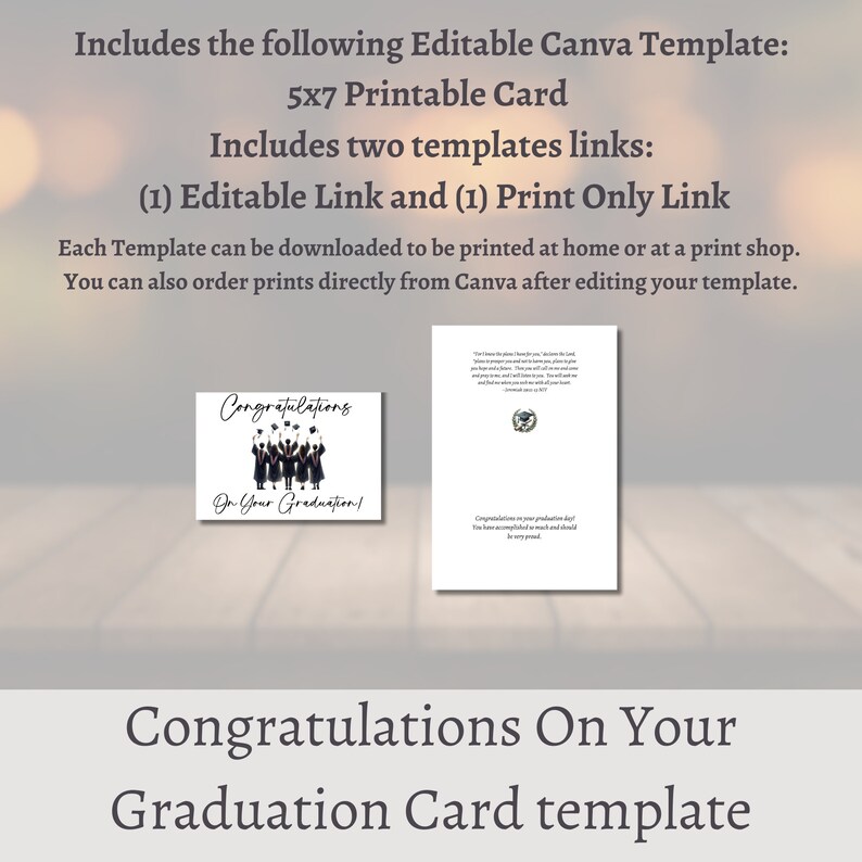 Personalized Printable Graduation Card, Custom Greeting With Bible ...