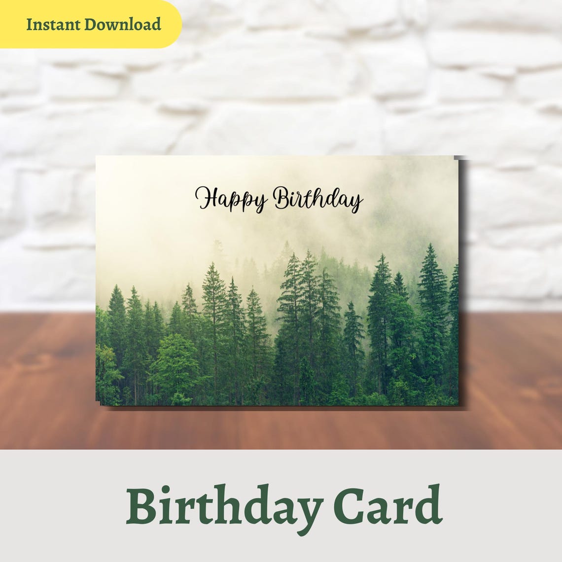 Enchanted Forest Birthday Card: Custom Message (printable) - Etsy