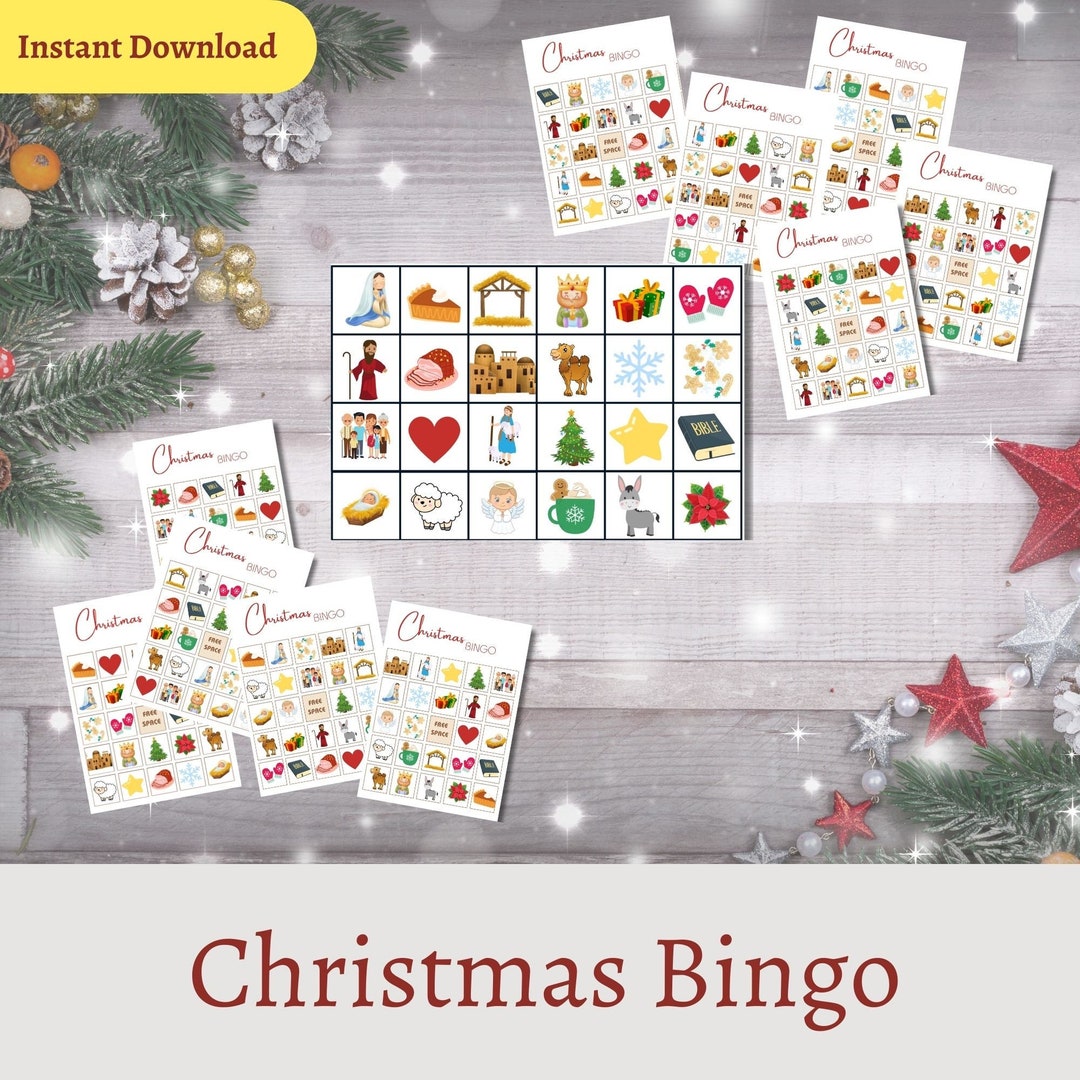 Christmas Nativity Bingo Game Printable Templates Festive - Etsy