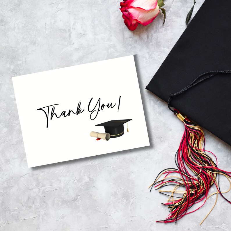 Graduation Thank You Card Printable - Instant Download DIY Template ...