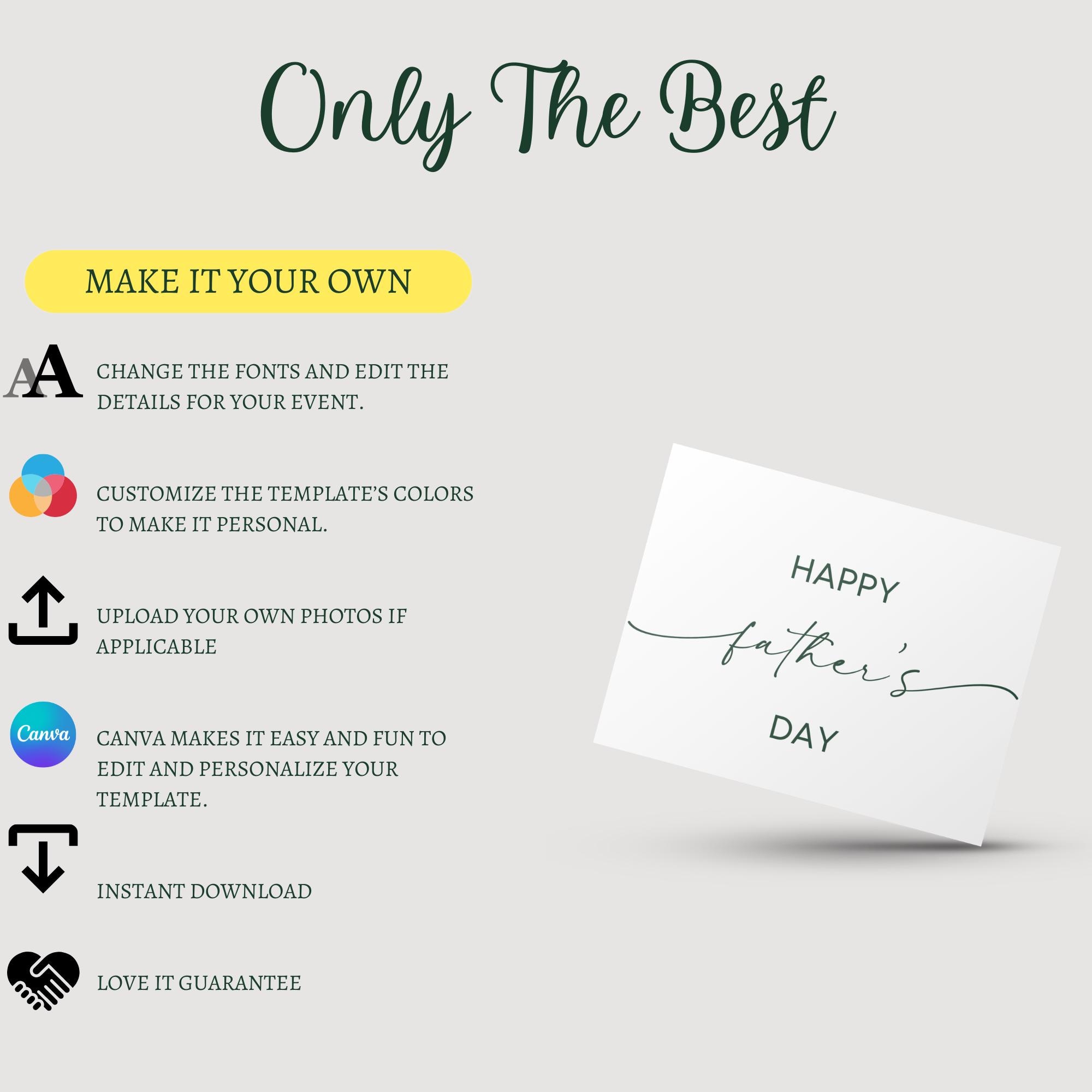 Father's Day Card | Printable Template for Instant Download | Memories ...
