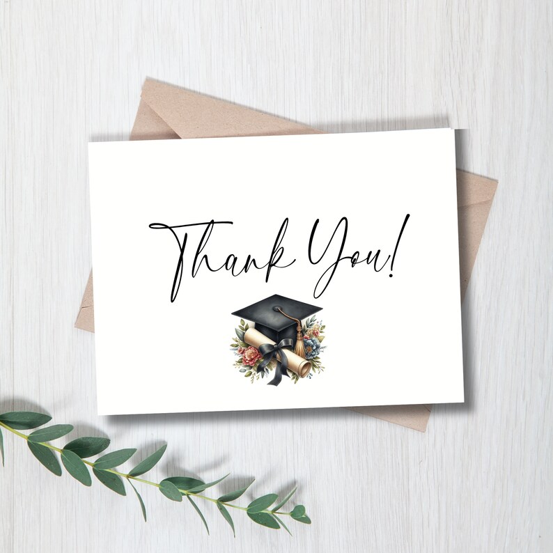 Editable Graduation Thank You Card Template (digital Download) - Etsy