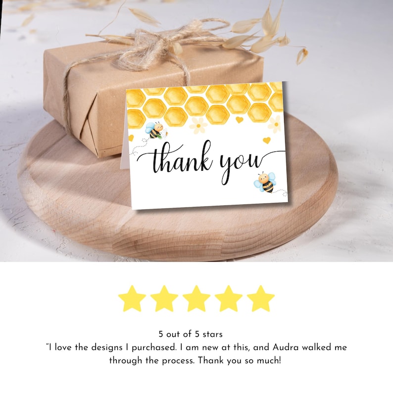 Sweet as Can Bee Thank You Card: Bee Themed Gratitude (printable) - Etsy