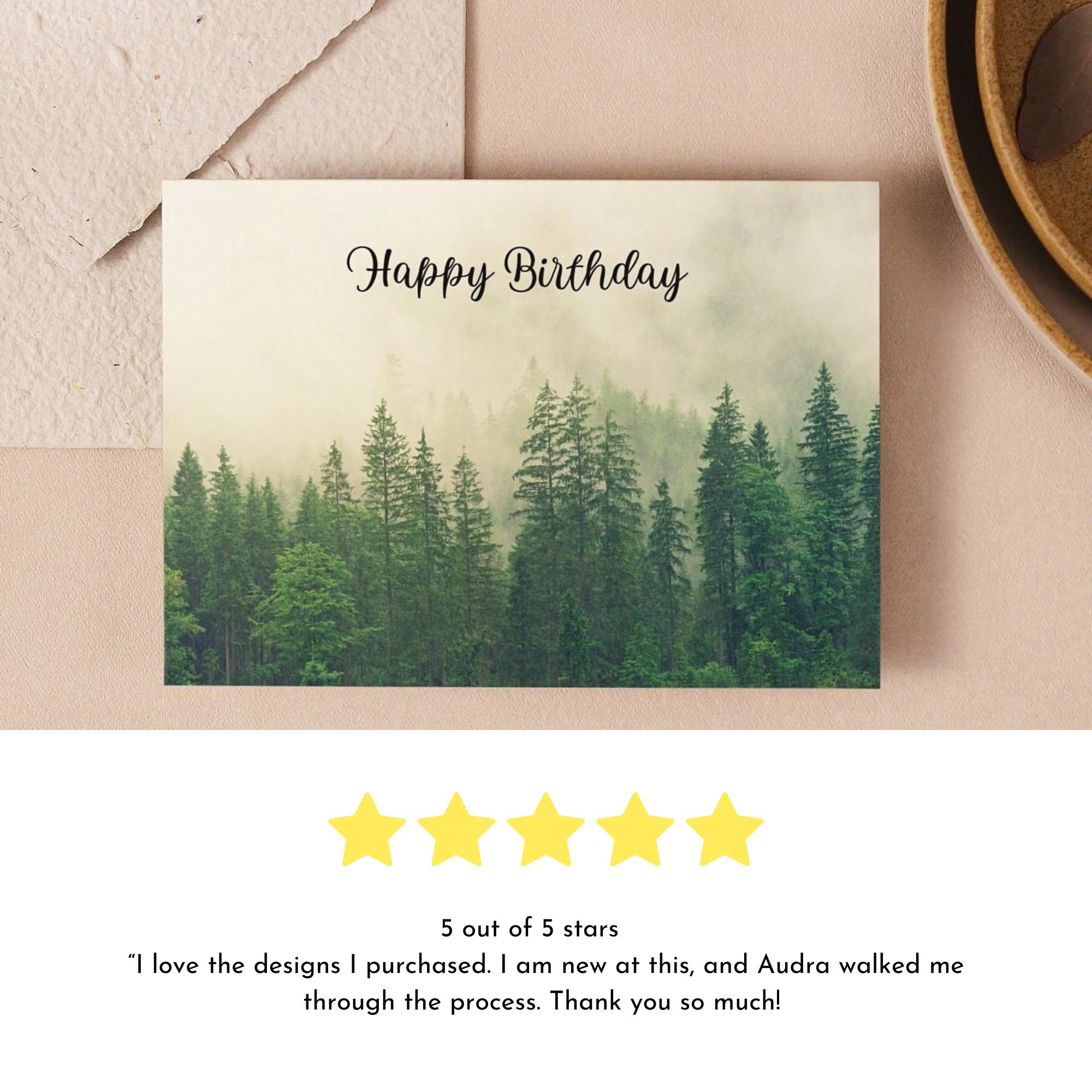 Enchanted Forest Birthday Card: Custom Message (printable) - Etsy