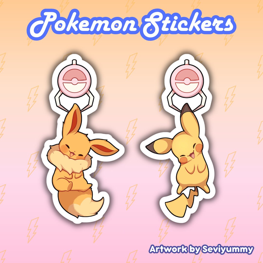 Poke Claw Machine Eevee Pika Kawaii Stickers Seviyummy - Etsy