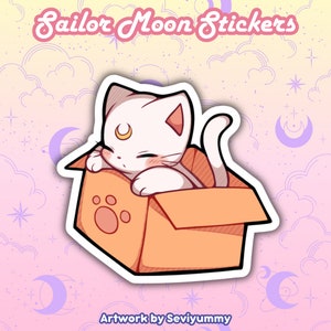 Sailor Magical Girl Luna Moon Cat Artemis Anime Neko Stickers - Etsy