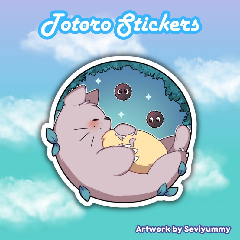 Totoro Kawaii Ghibli Cute Moon Anime Stickers Seviyummy - Etsy
