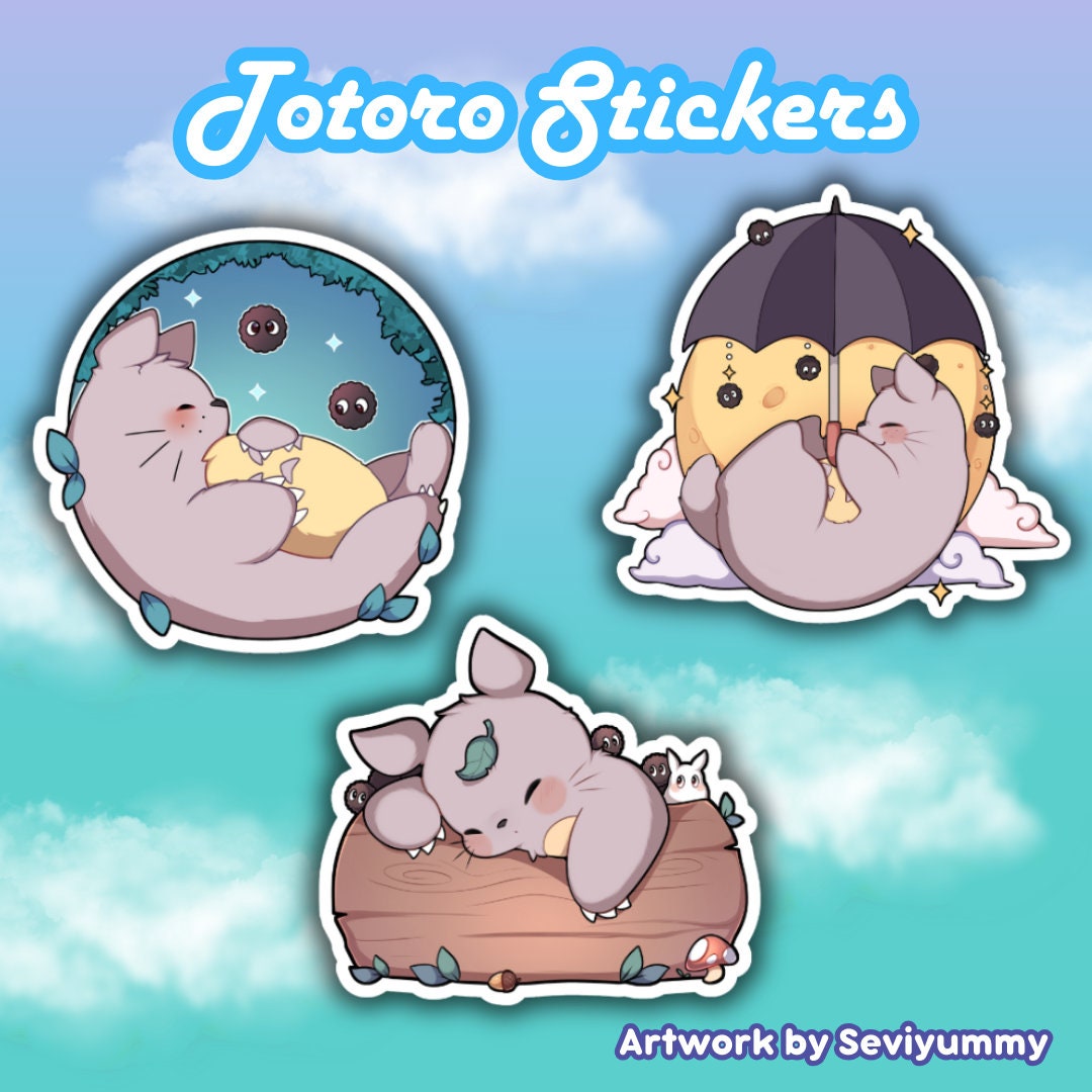 Totoro Kawaii Ghibli Cute Moon Anime Stickers Seviyummy - Etsy