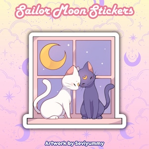 Sailor Magical Girl Luna Moon Cat Artemis Anime Neko Stickers - Etsy