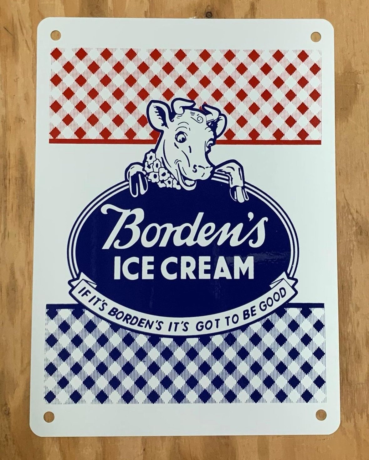 Borden's Ice Cream Metal Sign. Durable Sign Safe for Use Inside or Outside. Handmade in USA ...
