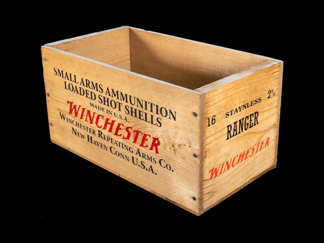 Winchester Wooden Ammo Crate for Hunters and Outdoor Enthusiasts ...