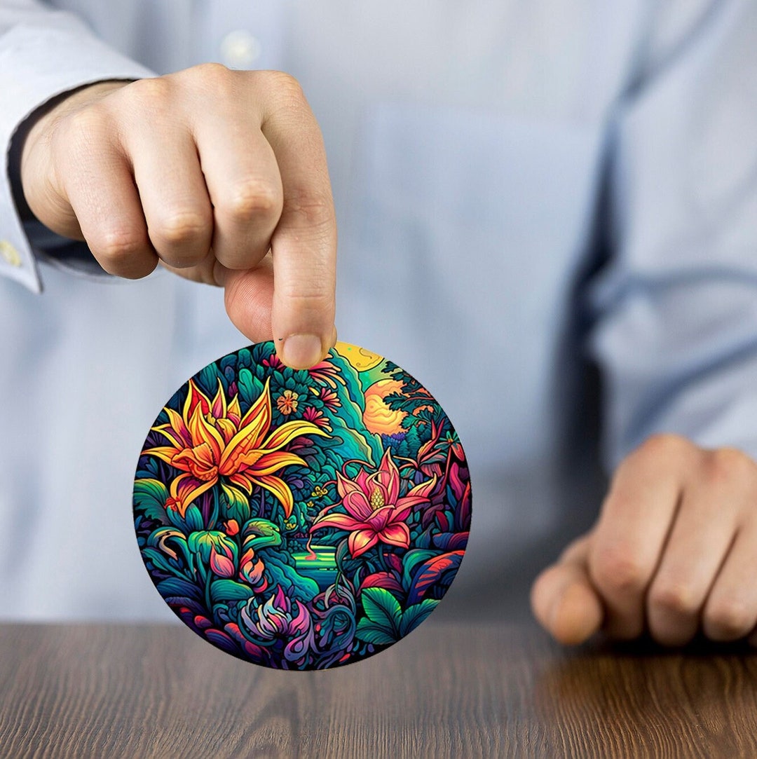 Psychedelic Collective Sticker, Trippy Face Visuals, Laptop ...