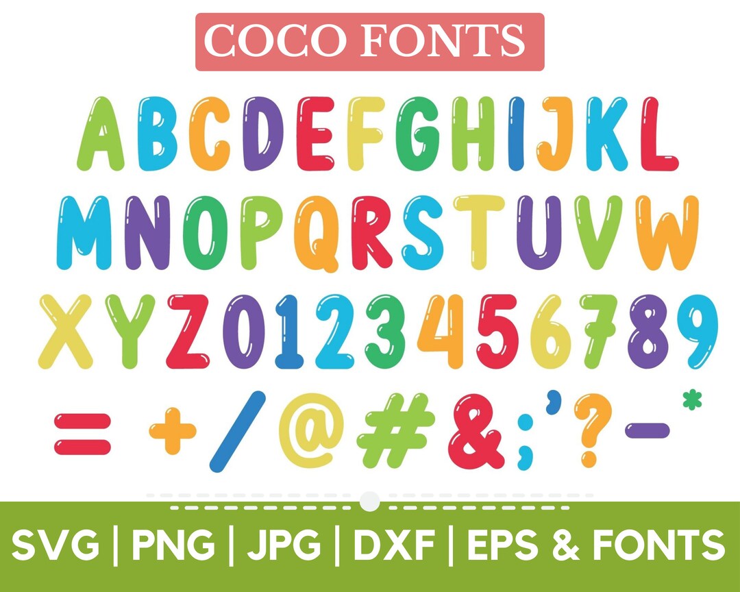 Coco Fonts Bundle, Alphabet, Svg, Png, Cartoon SVG Bundle, Coco Font Bundle Svg Png Eps INSTANT ...