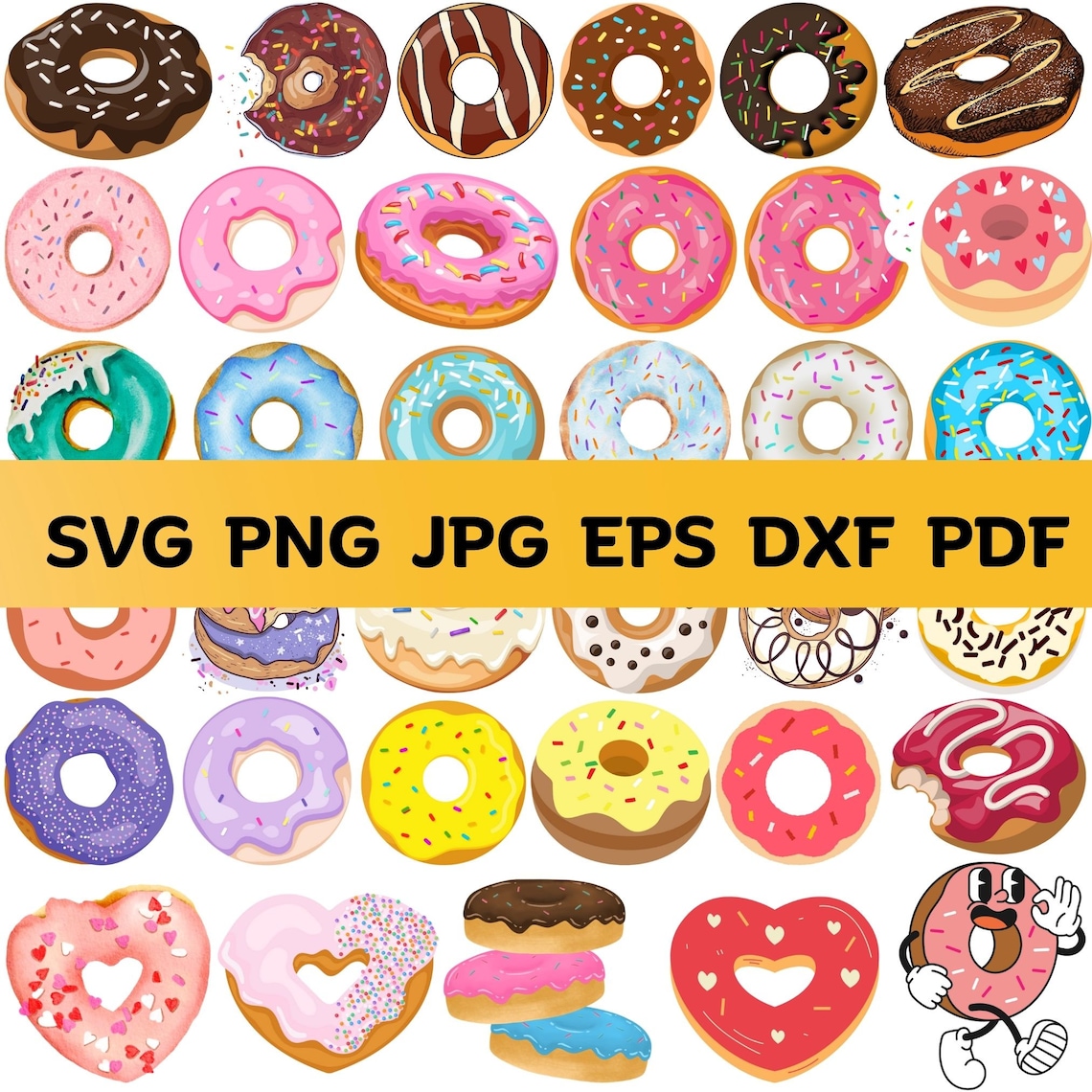 Donut SVG Bundle, Donut Png, Donut Clipart, Sprinkle Donuts, Donut SVG ...
