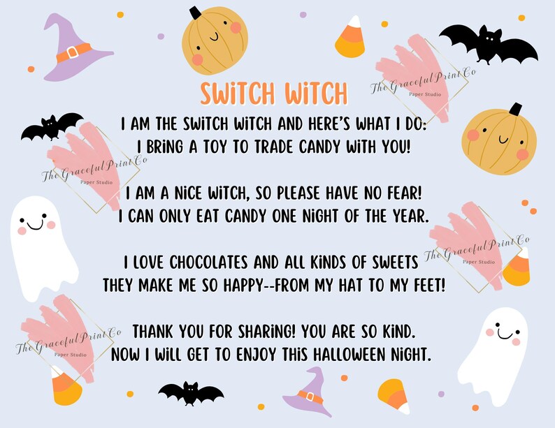 Switch Witch Poem Halloween Candy Trade Poem Switch Witch Printable ...