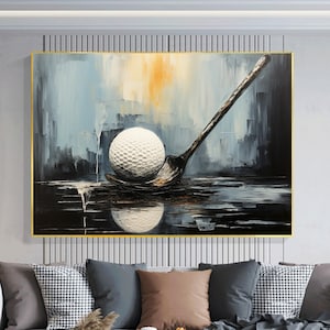 Abstract Golf Sport Oil Painting on Canvas, Large Wall Art Original ...