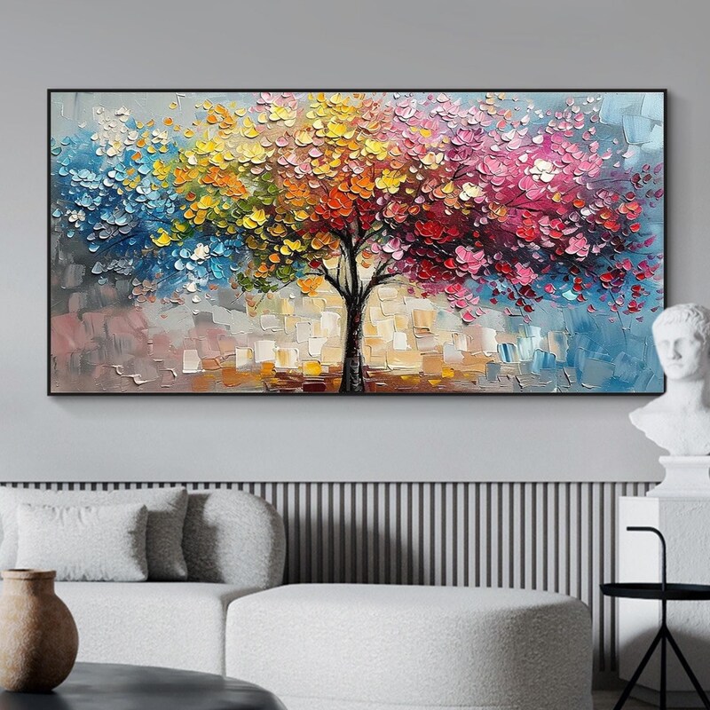 Colorful Tree Art - Etsy