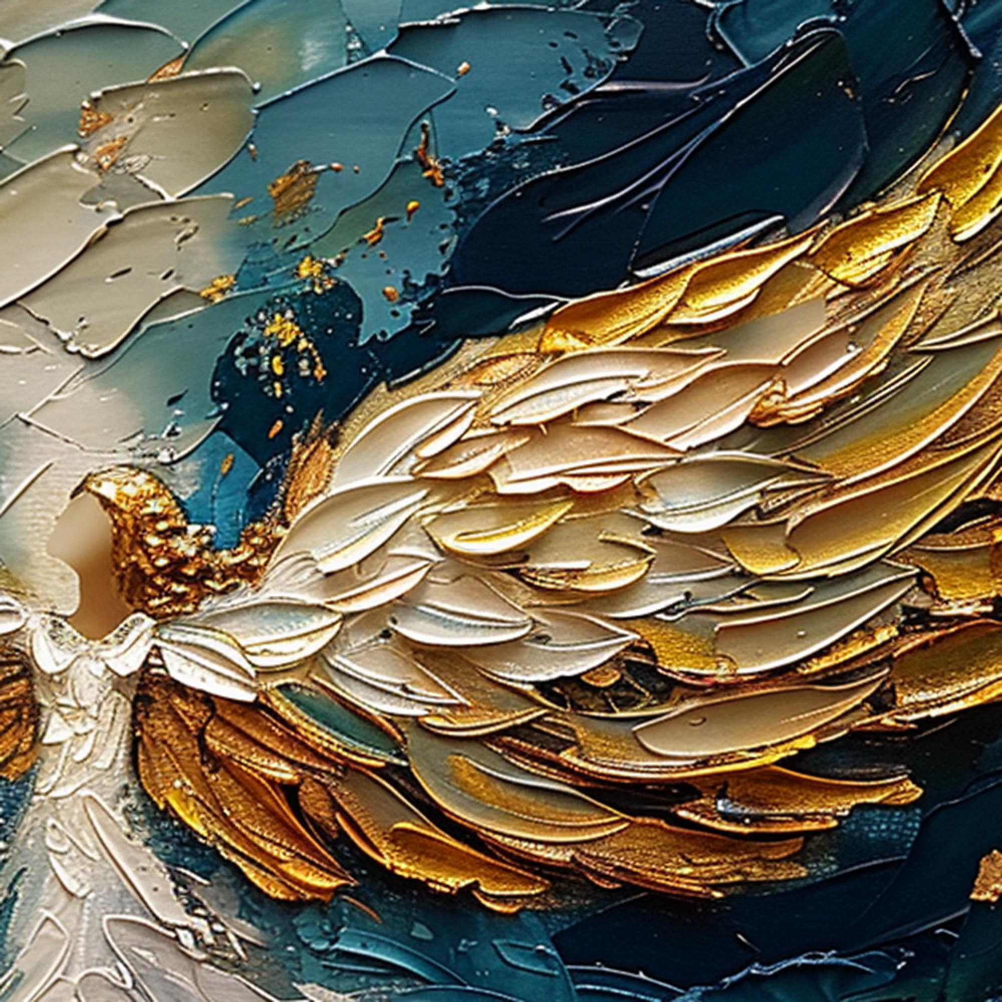 Large Original Angel Wings Painting on Canvas, Abstract Golden Wings ...