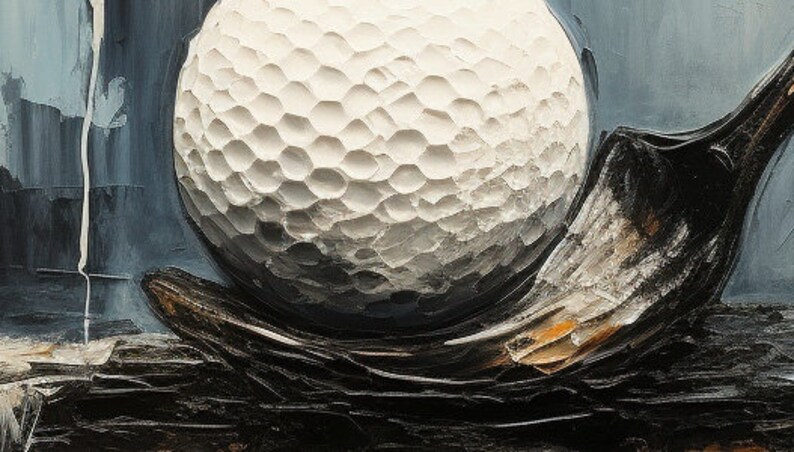Abstract Golf Sport Oil Painting on Canvas, Large Wall Art Original ...