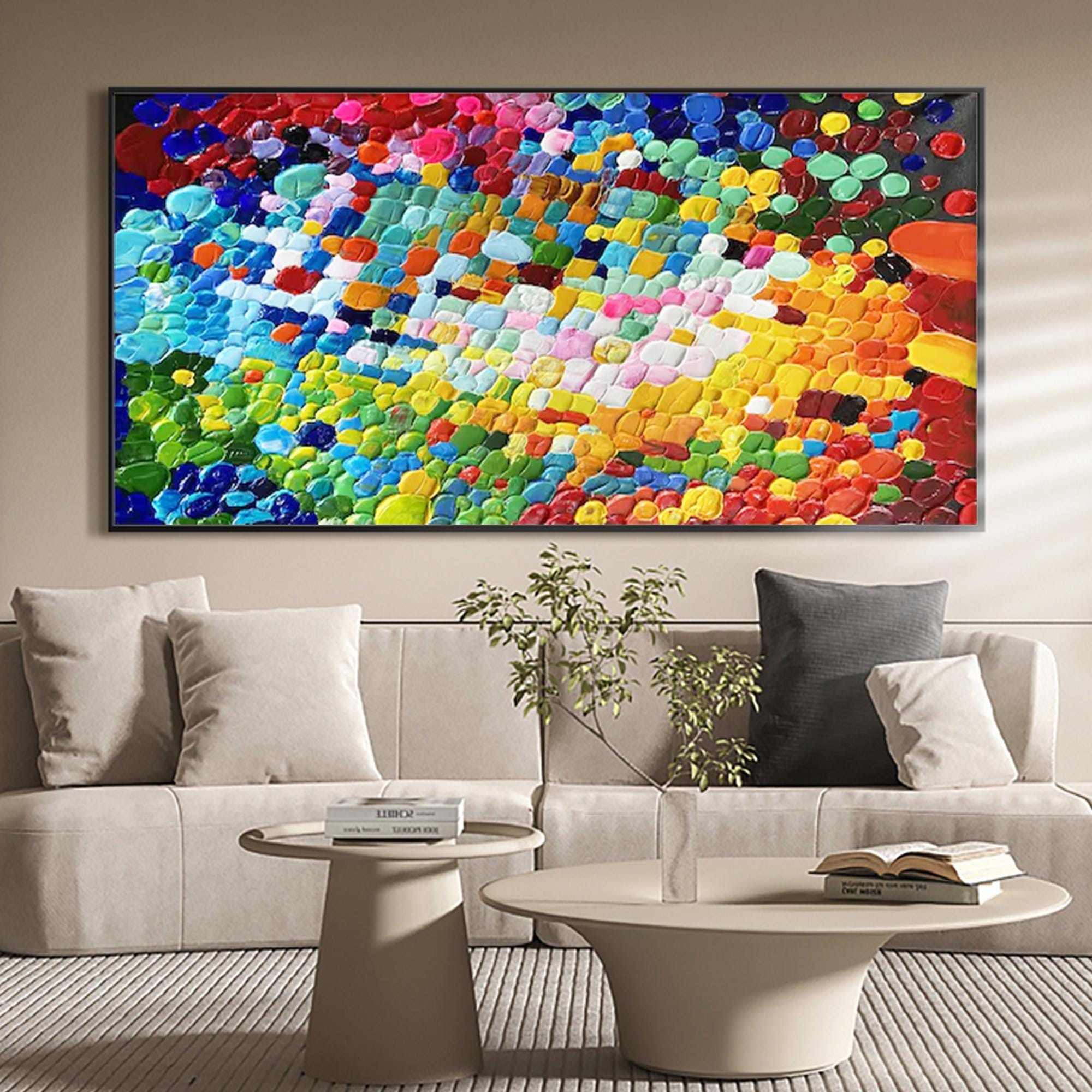 Large Original Color Block Oil Painting on Canvas, Texture Wall Art ...