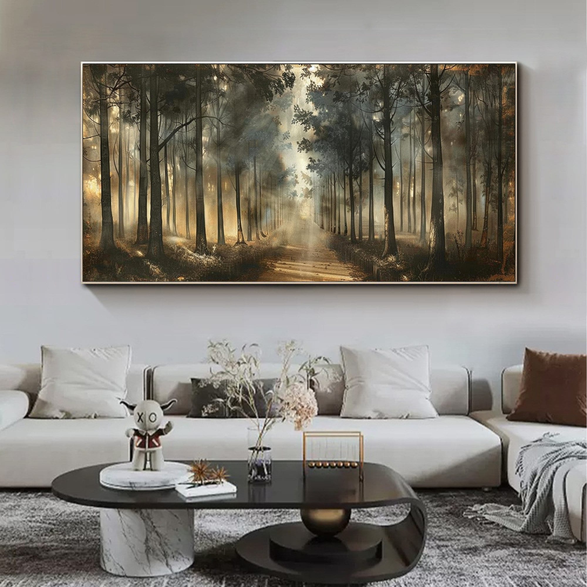 Abstract Forest Landscape Oil Painting on Canvas,large Wall Art ...