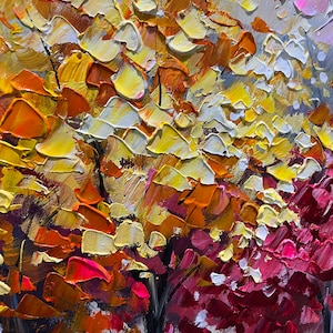 Abstract Colorful Forest Oil Painting on Canvas Large Wall Art ...