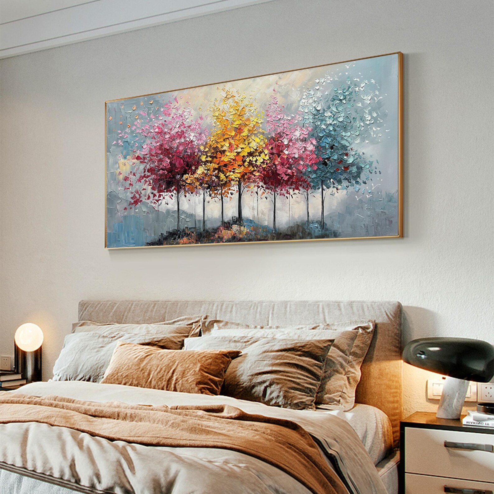 Abstract Colorful Forest Oil Painting on Canvas Large Wall Art ...