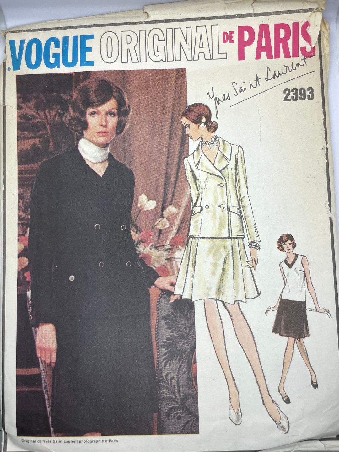 2393 Size 44 Vogue Paris Original Yves Saint Laurent Vintage Sewing ...