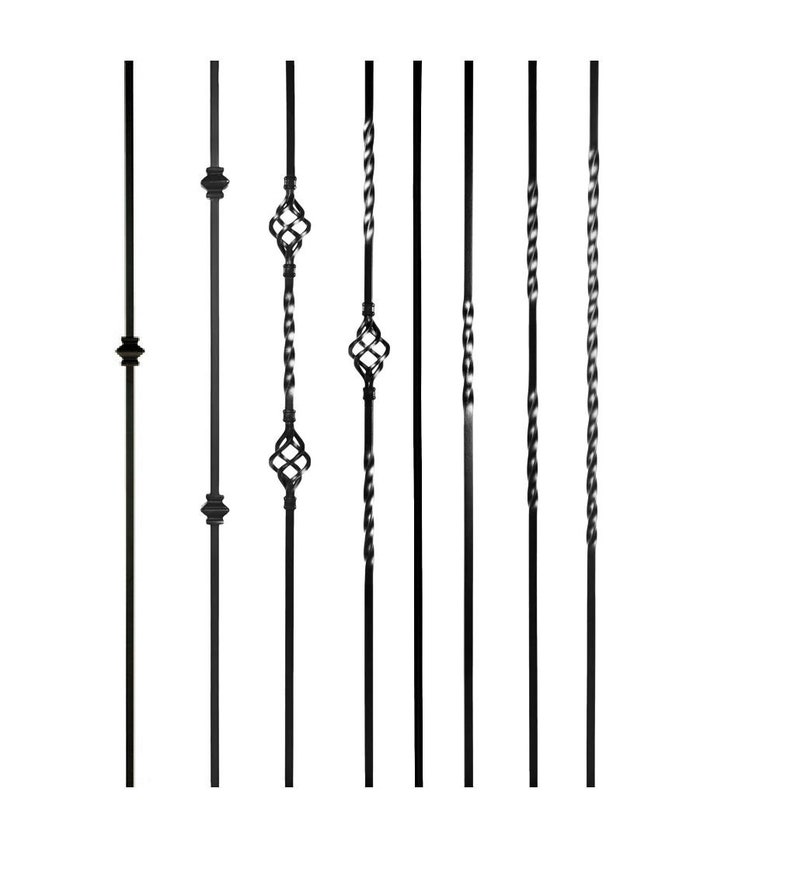 Iron Balusters - Iron Spindles - Iron Pickets - Satin Black 1/2 ...