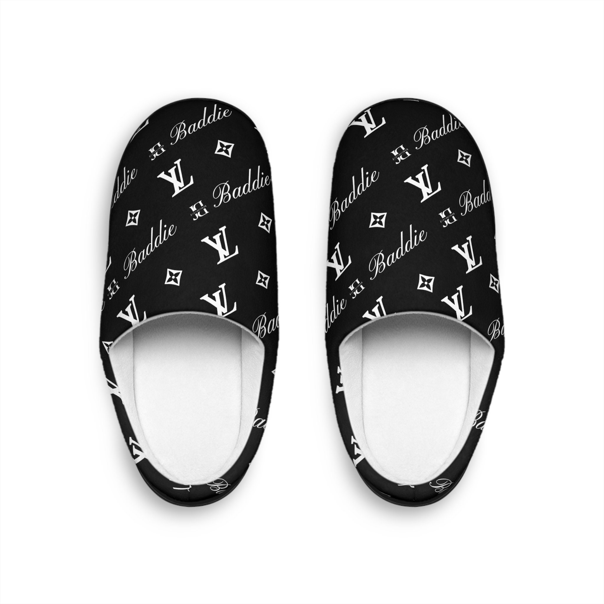 Black Comfy Women's Indoor Slippers, Baddie House Slipper for Women ...