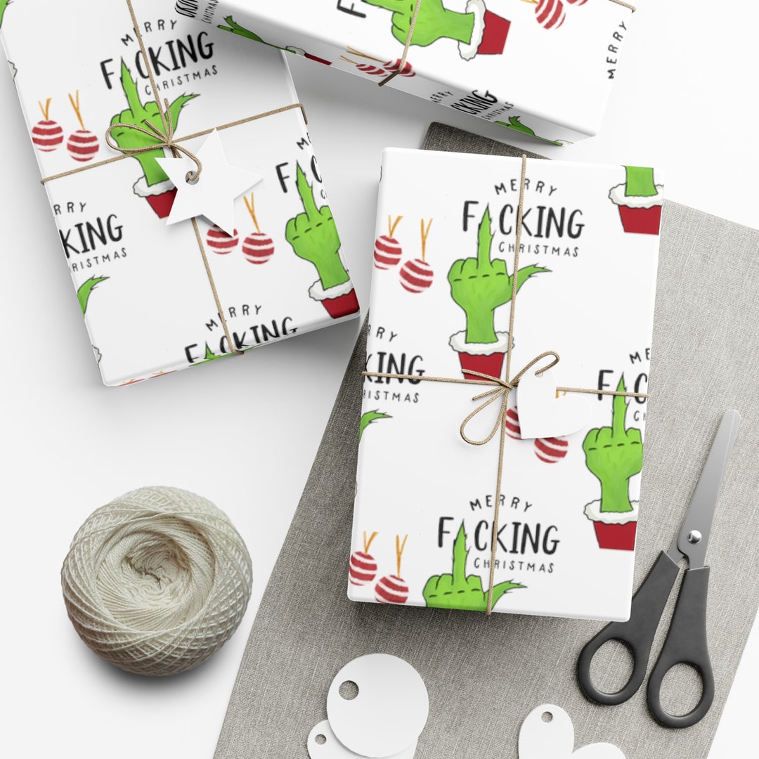 White Grinchmas Gift Wrap Papers, Grinch Wrapping Paper for Christmas ...