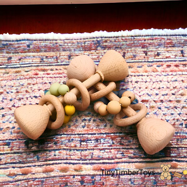 Wooden Baby Rattle - Etsy