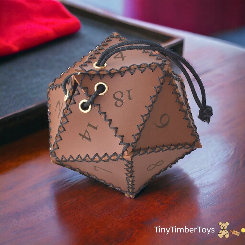Polygonal Leather Dice Bag, DND Dice Bag, Leather Dice Holder, RPG ...