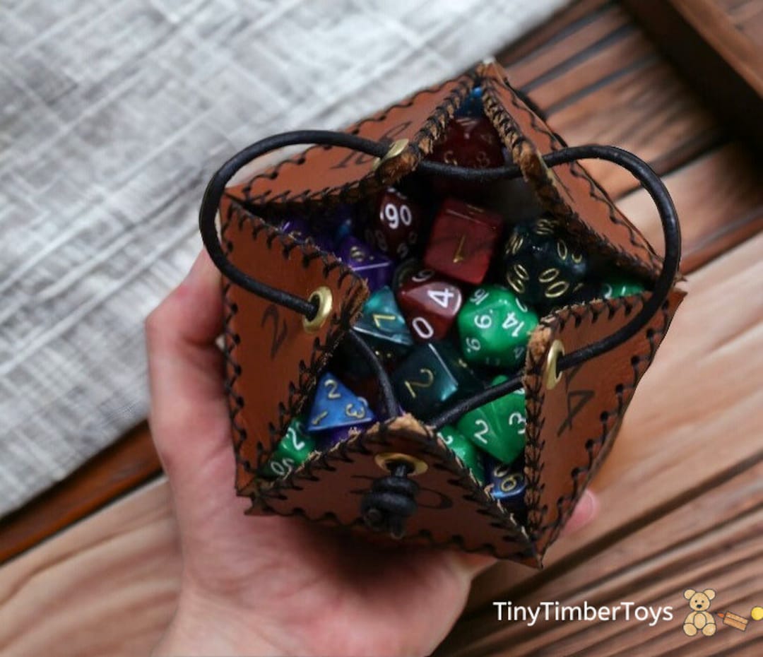 Polygonal Leather Dice Bag DND Dice Bag Leather Dice Holder - Etsy