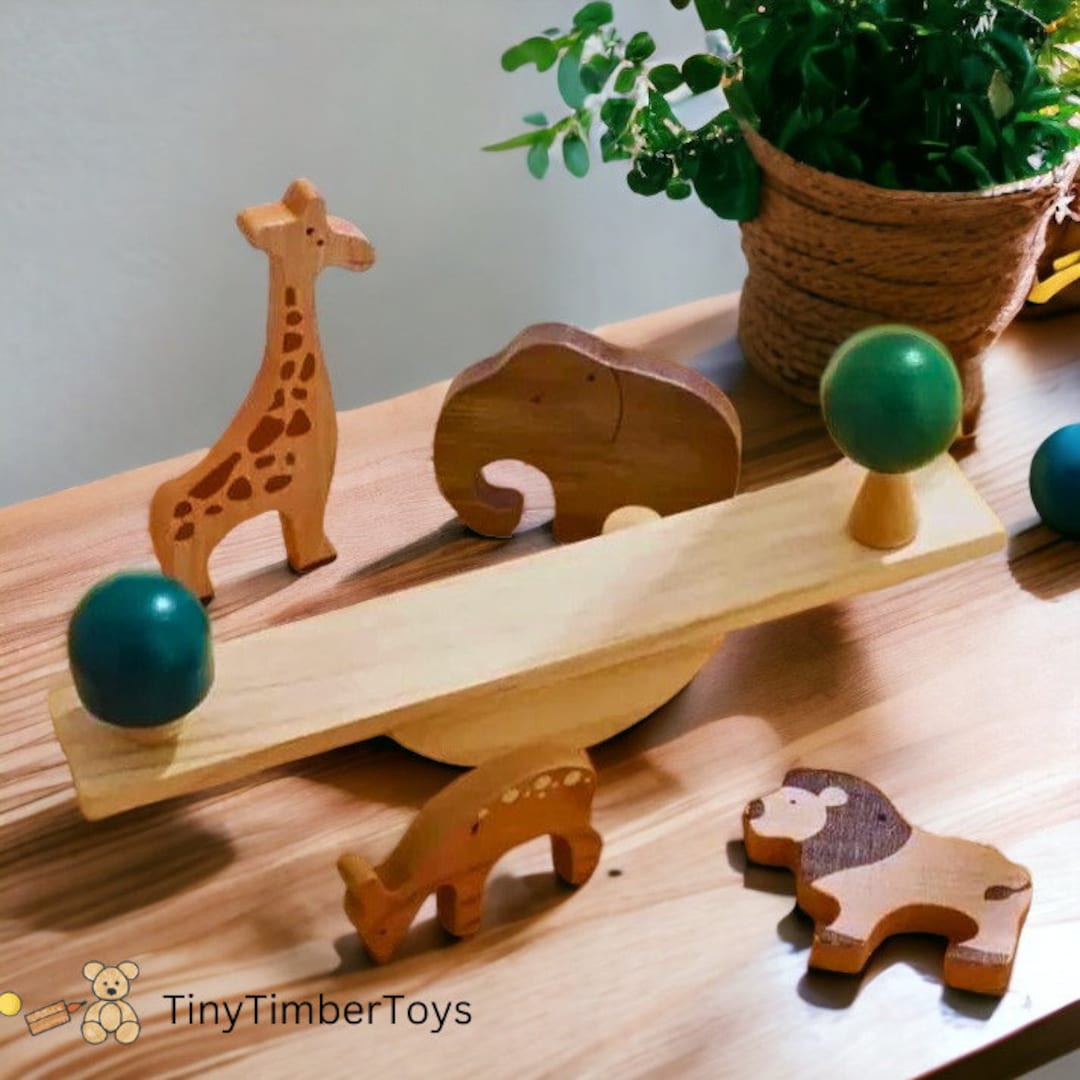 Wooden Animals Balance Toys, Stacking Animal Figures, Montessori Toys ...