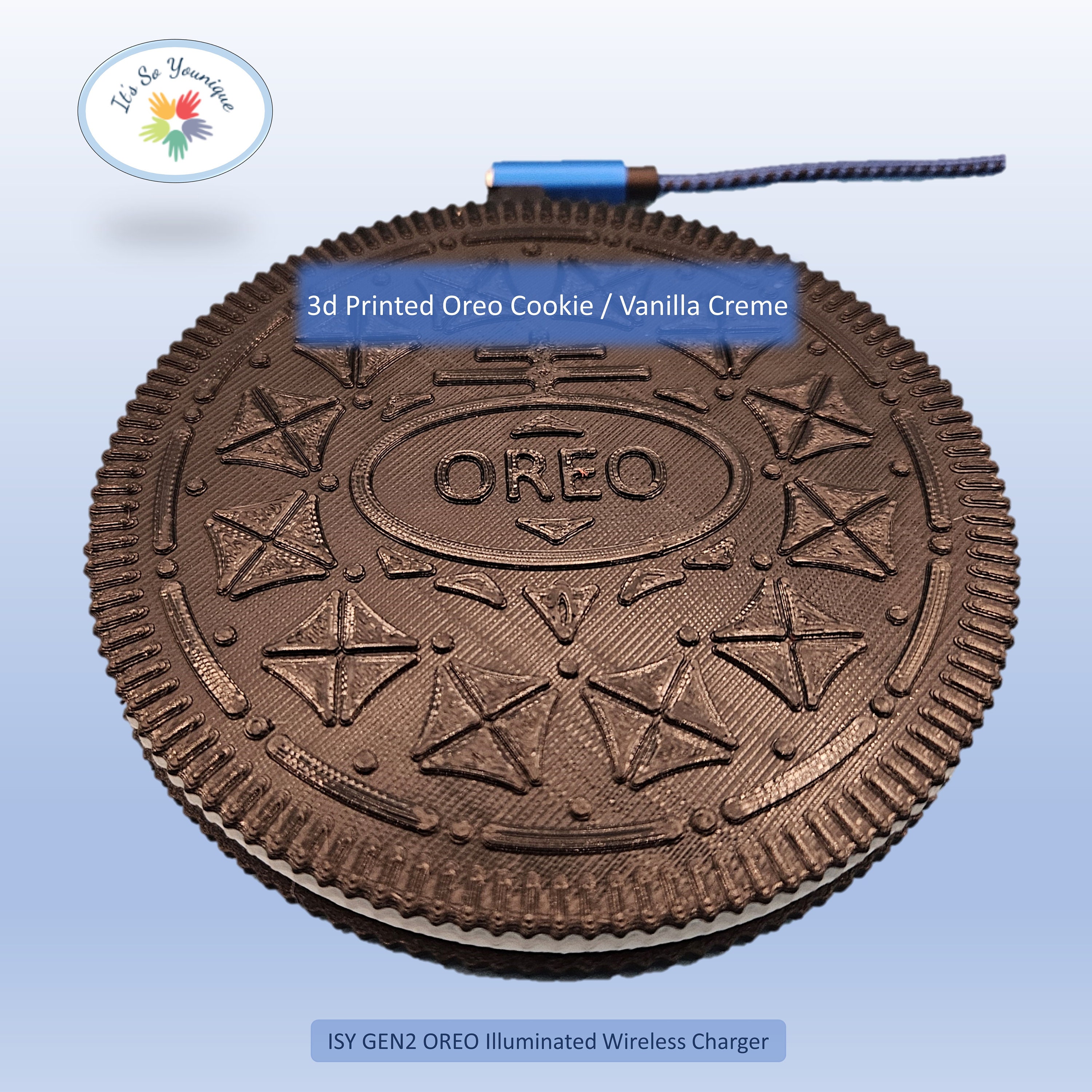 Illuminated Vanilla Creme Oreo Wireless Charger 15 Watt USB C Fast ...