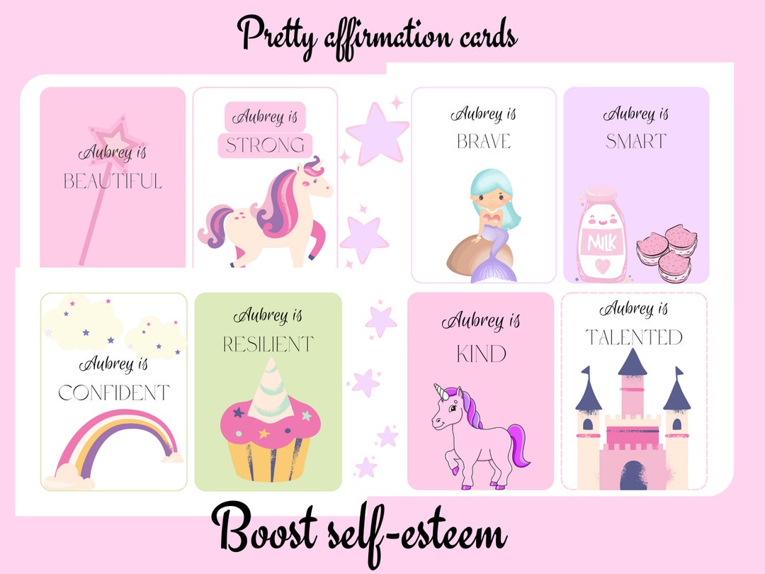 Positive Affirmations for Young Girls,girl-themed Affirmation ...