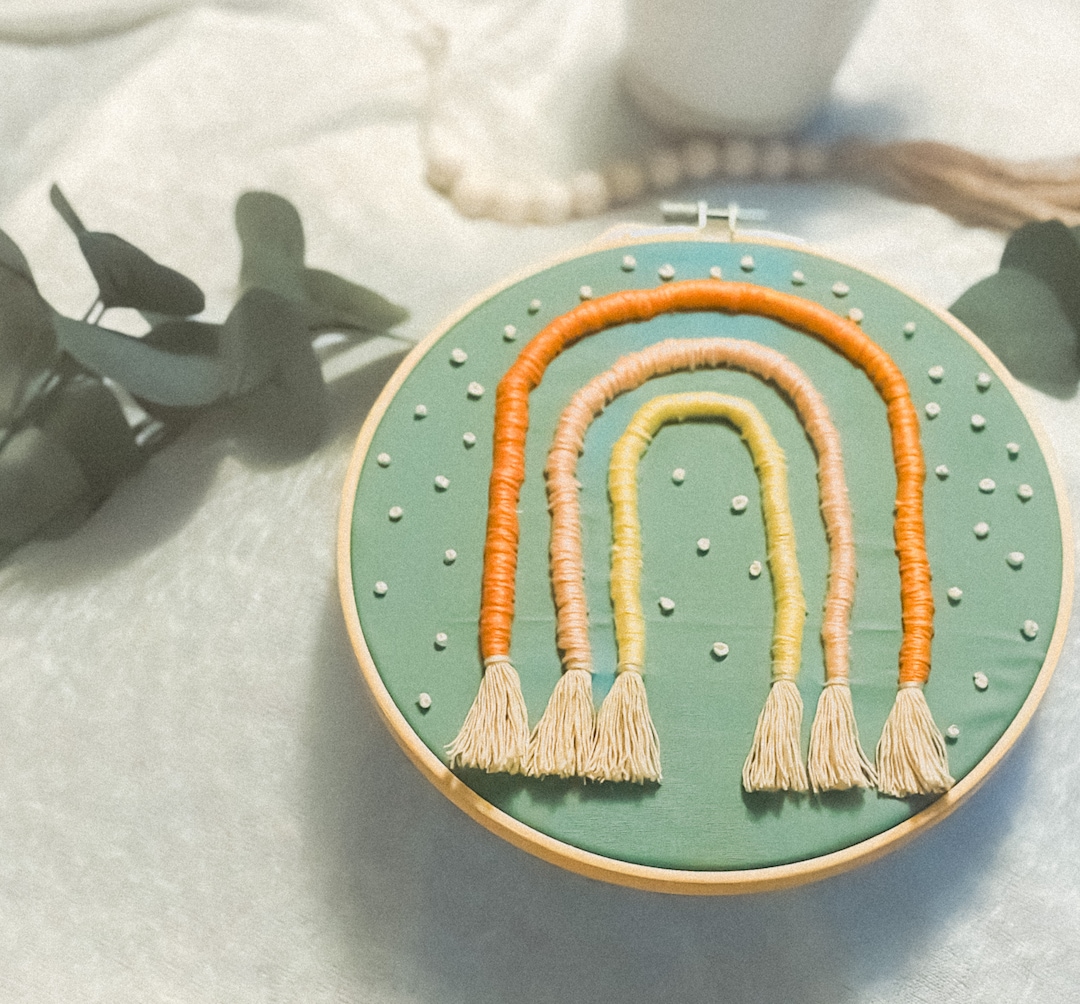 Boho Rainbow Embroidery Hoop Art | Nursery Decor - Etsy